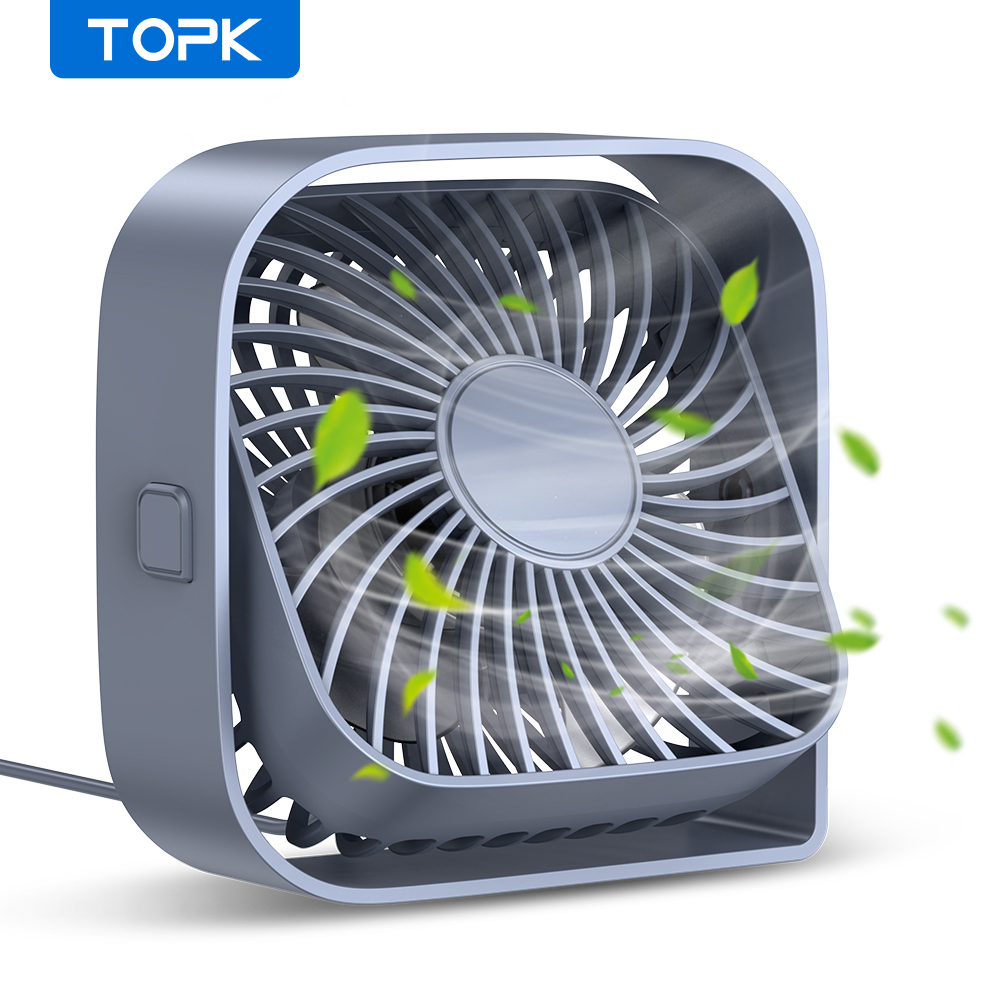 Topk K50 พัดลมตั้งโต๊ะ USB ขนาดเล็ก แบบพกพา ชาร์จ USB สําหรับห้องนอน ...