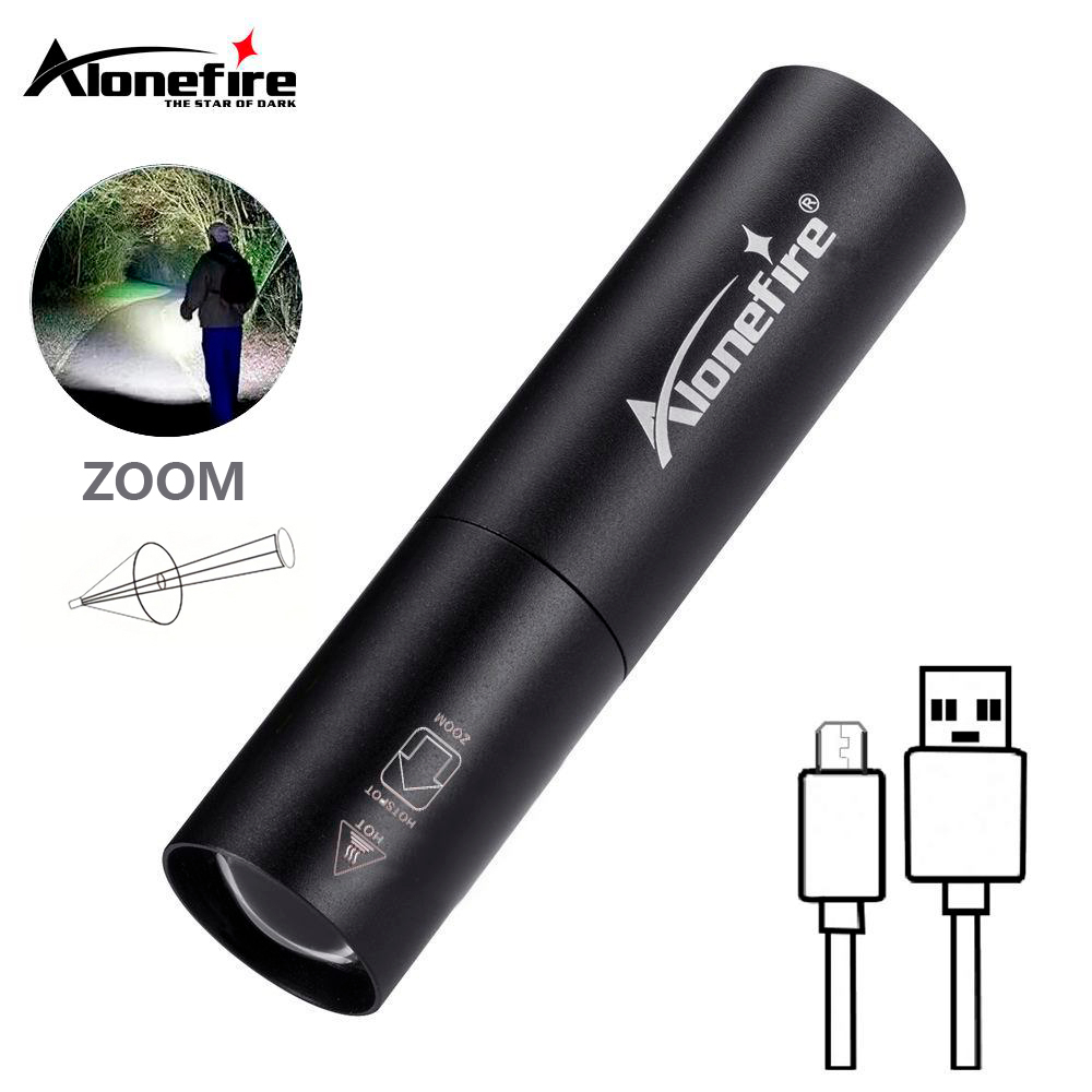 พอร์ตซูม Alonefire SV2 สามารถไฟฉาย LED แบบชาร์จไฟขนาดเล็กไฟฉายกลางแจ้ง ...