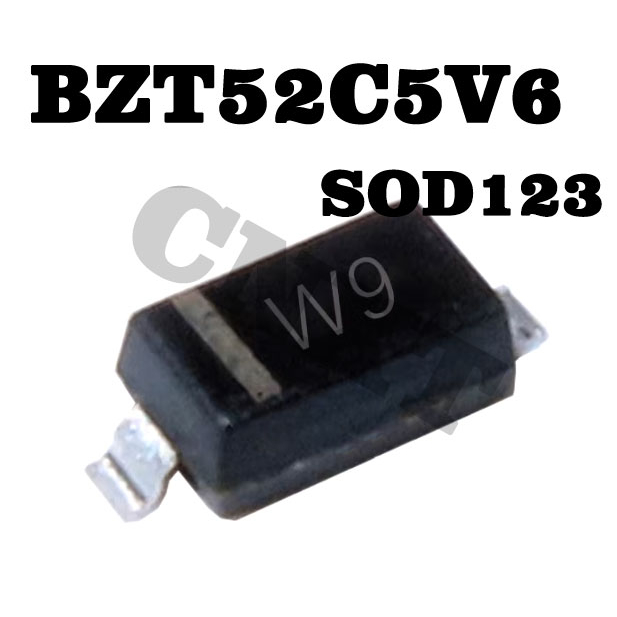 100 ชิ้น BZT52C5V6 W9 SOD123 ตัวควบคุมแรงดันไฟฟ้าไดโอด 5.6V | Shopee Thailand