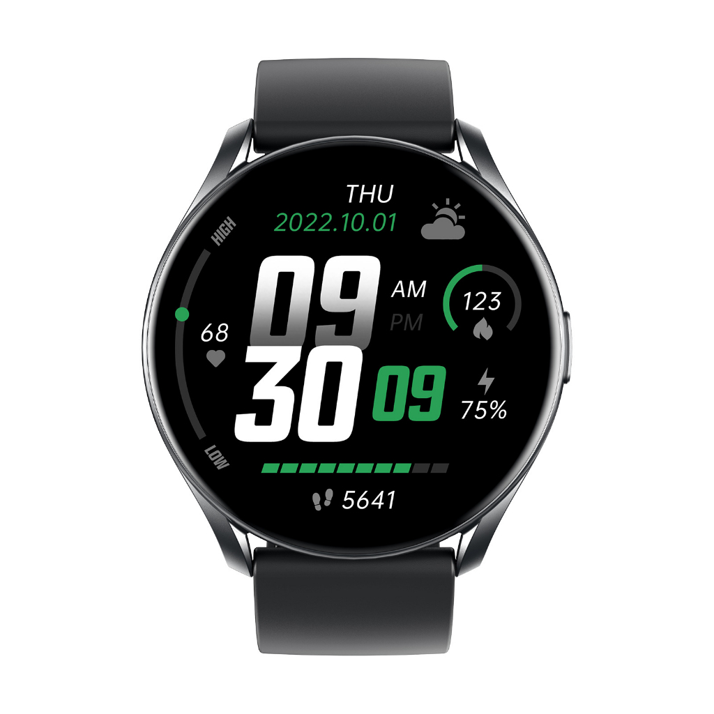 Gtr1 นาฬิกาข้อมือสมาร์ทวอทช์ เชื่อมต่อบลูทูธ หน้าจอกลม วัดอุณหภูมิ วัด ...