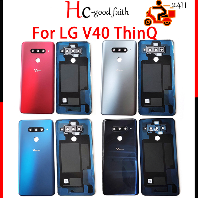 ใหม่ ฝาครอบแบตเตอรี่ด้านหลัง คุณภาพ วัสดุแก้ว LG V40 ThinQ LM-V405QA ...