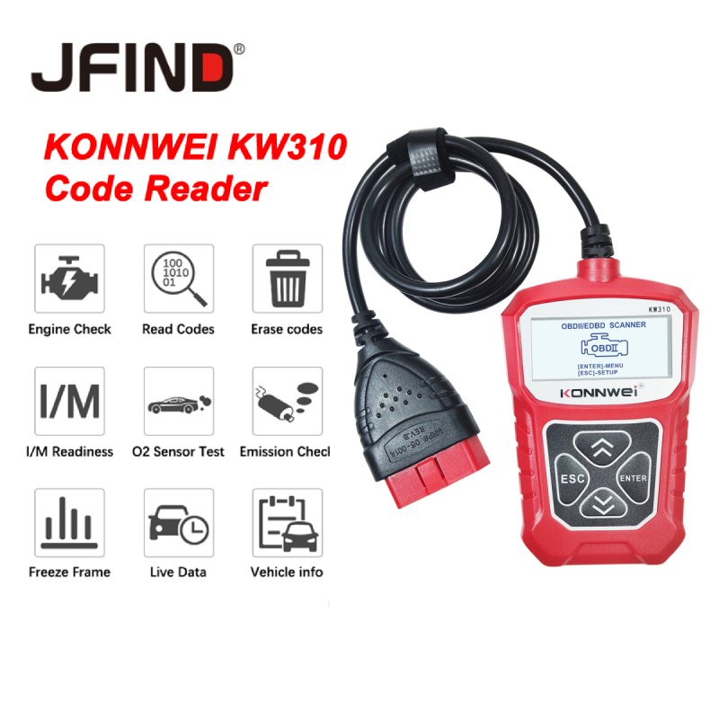 Konnwei KW310 เครื่องสแกนเนอร์วิเคราะห์รถยนต์ OBD2 OBD 2 | Shopee Thailand