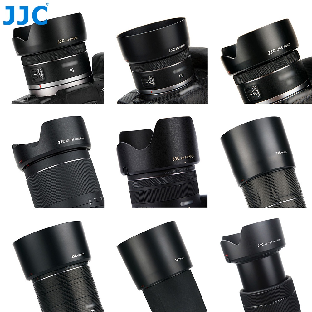 JJC เลนส์ฮู้ด แบบเปลี่ยน สําหรับ Canon EOS R100 R50 R10 R8 R7 R6 Mark II R5 R5C R3 RP Ra R ...