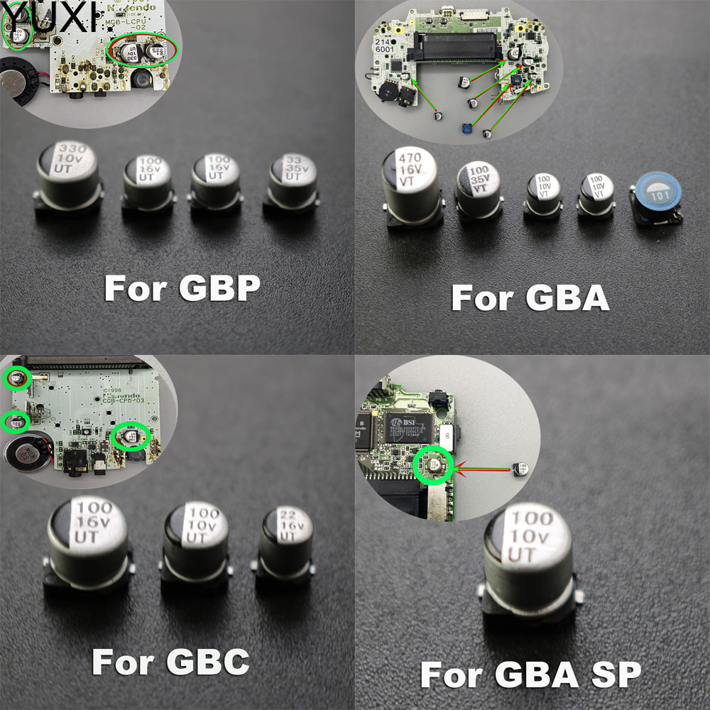 ใหม่เมนบอร์ดCapacitorสำหรับGBA/GBASP/GBC/GBPเมนบอร์ดตัวเก็บประจุสำหรับ ...
