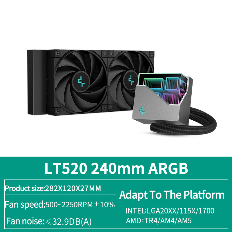 Deepcool LE700 WH 360 ซีพียู Aio Liquid Cooler สีขาวดำ ARGB หม้อน้ำ ...