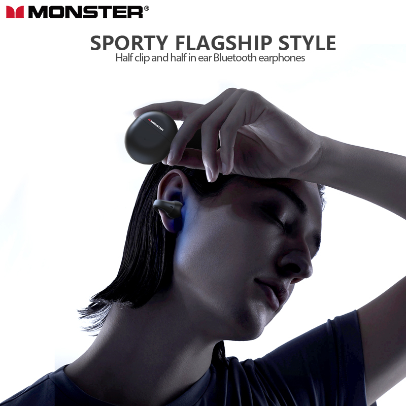 Monster Open Ear 200 หูฟังบลูทูธ IPX5 Waterproof Ear-Clip หูฟังไร้สาย ...