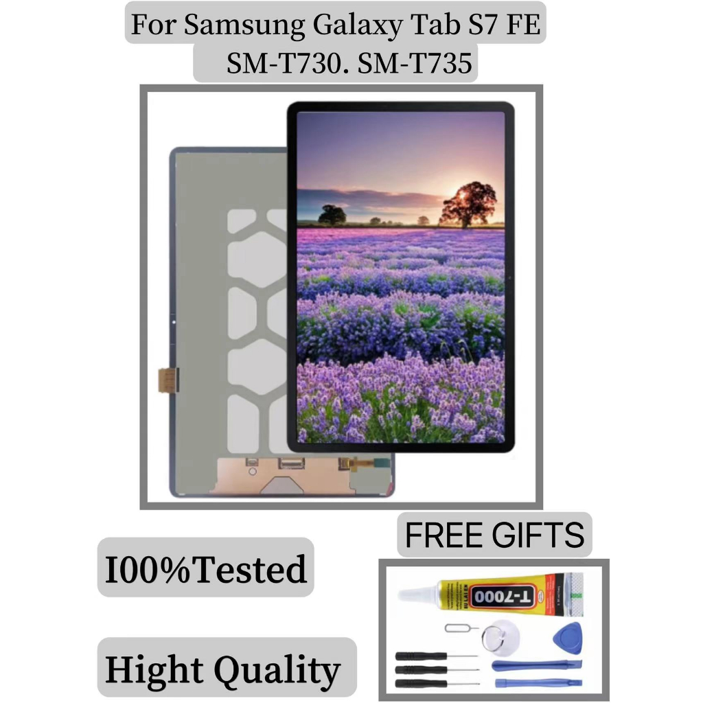 หน้าจอแสดงผล LCD ดิจิไทเซอร์ SM-T730 SM-T733 SM-T736B SM-T735 สําหรับ ...