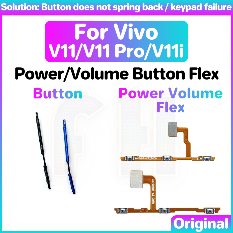 สําหรับ Vivo V11 V11i Pro i ปุ่มปรับระดับเสียง ปุ่มกดยืดหยุ่น สวิตช์ ...