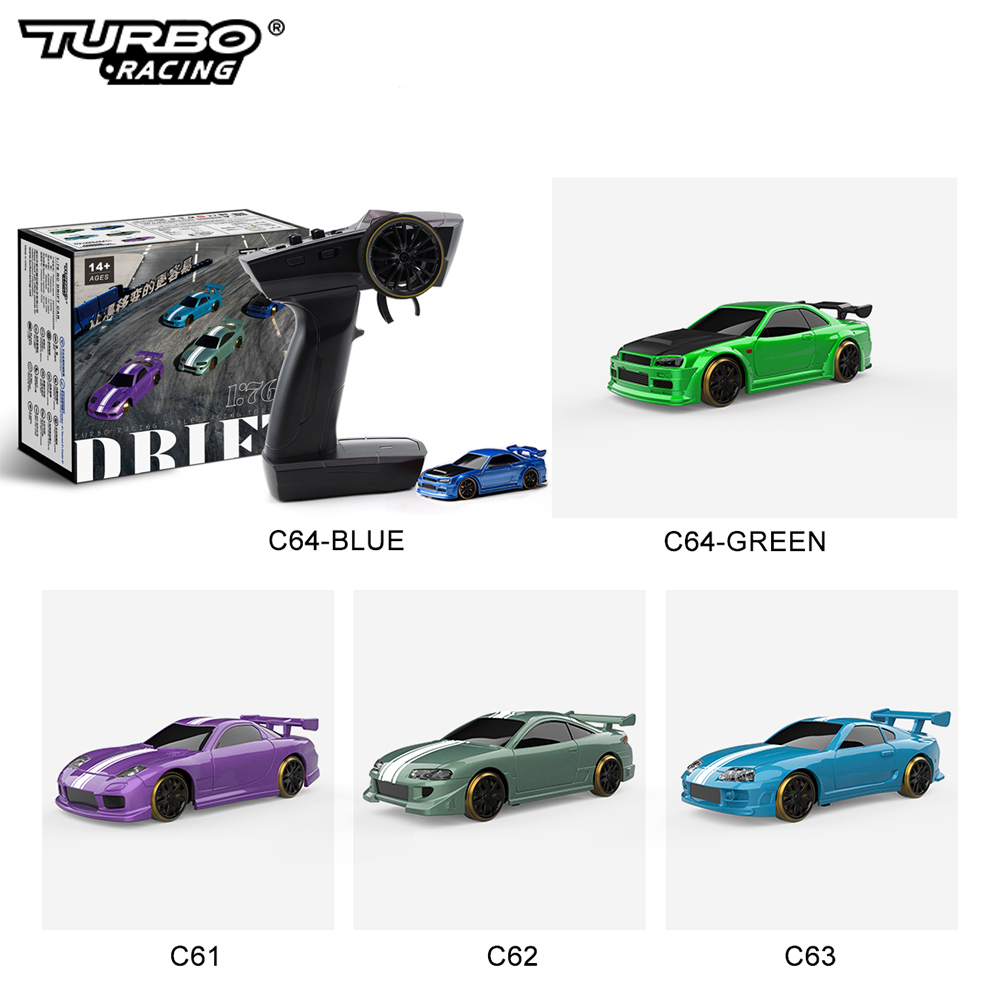 Turbo Racing 1:76 RC รถ C61 C62 C63 C64 Drift พร้อม Gyroscope C71 C72 ...