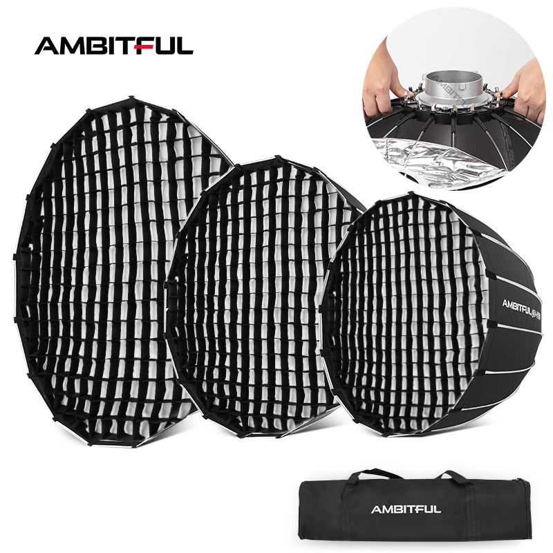 Ambitful 70 ซม.90 ซม.120 ซม. QUICK Release Parabolic ลึก Softbox ตาราง ...