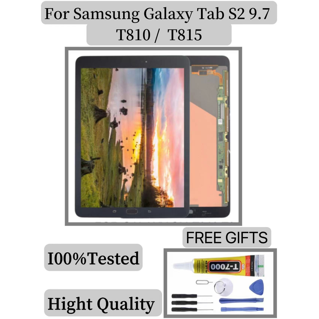 ชุดประกอบหน้าจอสัมผัส lcd สําหรับ Samsung Galaxy Tab S2 9.7 T810 T815 SM-T810 SM-T815 SM-T813N ...