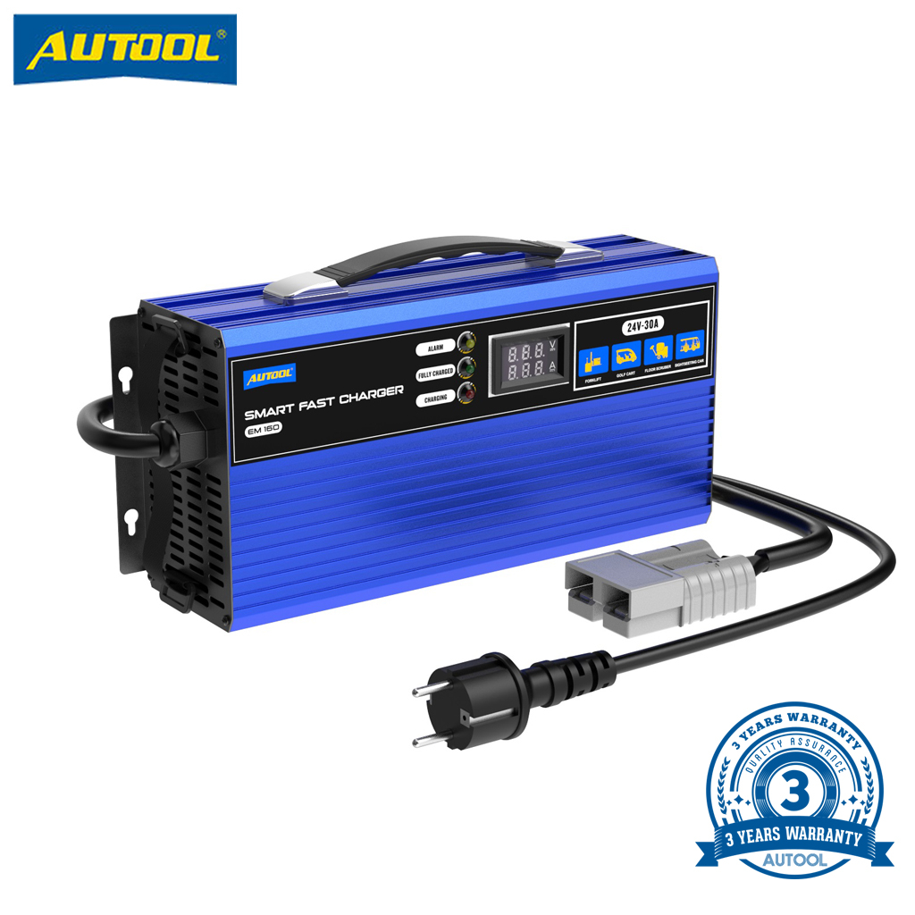 รับประกันสามปี AUTOOL EM160 ที่ชาร์จยกรถ 24V 24V Smart Fast Charger ...
