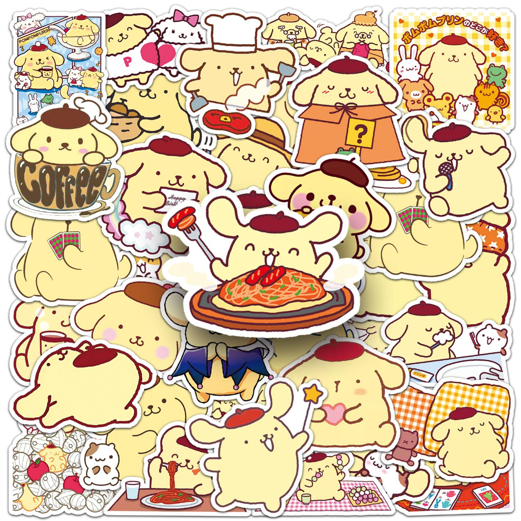 50 ชิ้นสุดน่ารัก Pom Pom Purin Creative Original สติกเกอร์สําหรับแล็ปท็ ...