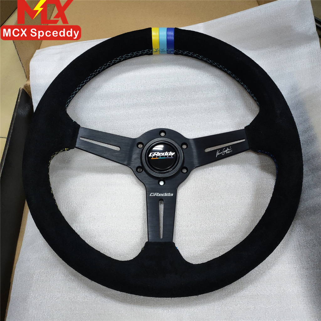 Greddy GPP พวงมาลัยหนังนิ่ม 3 สี 14 นิ้ว 350 มม. | Shopee Thailand