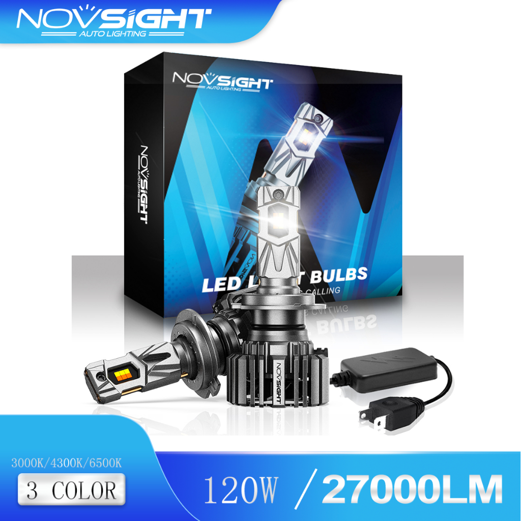 Novsight N73T H7 สวิตช์ไฟหน้ารถยนต์ LED 3000K 4300K 6500K 120W สามสี ...