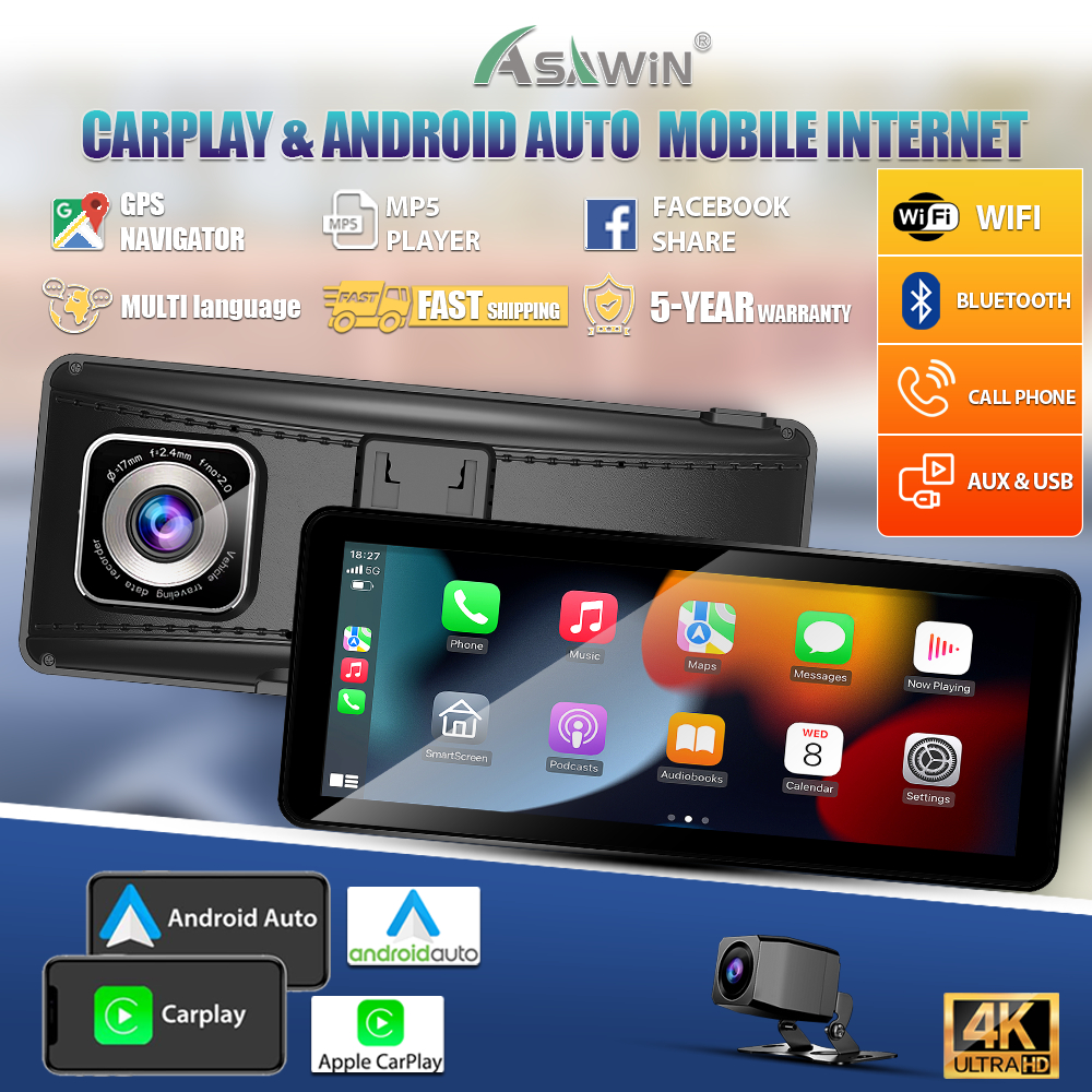 Asawin CP68 กล้องติดรถยนต์ พร้อมแผนที่นําทาง 7 นิ้ว 5GWiFi Dual Channel ...