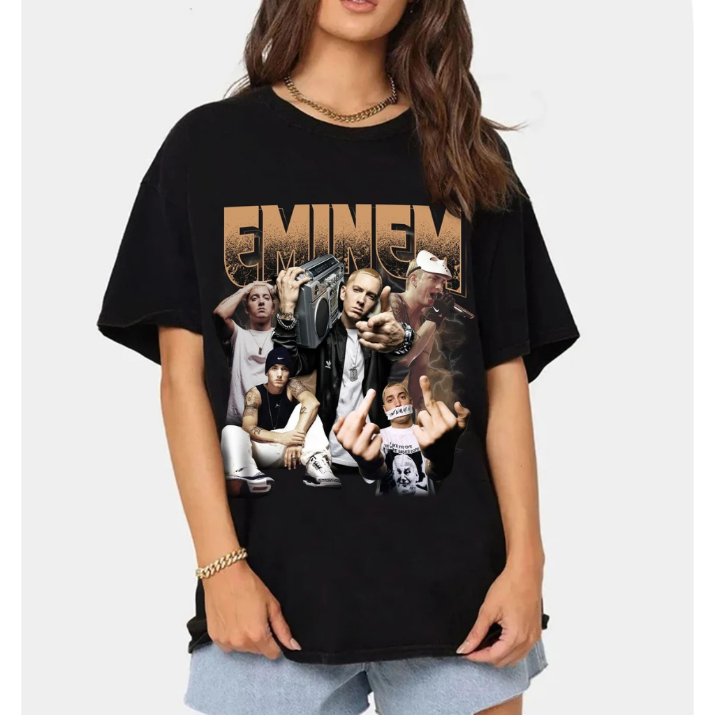 เสื้อยืด พิมพ์ลาย Eminem Eminem Rap Music เหมาะกับของขวัญ สําหรับผู้ชาย ...