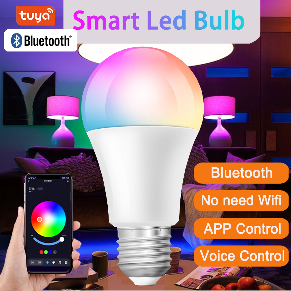 Tuya E27 หลอดไฟอัจฉริยะ LED บลูทูธ 6W 10W RGB เปลี่ยนสีได้ หรี่แสงได้ ควบคุมผ่านแอพ | Shopee ...