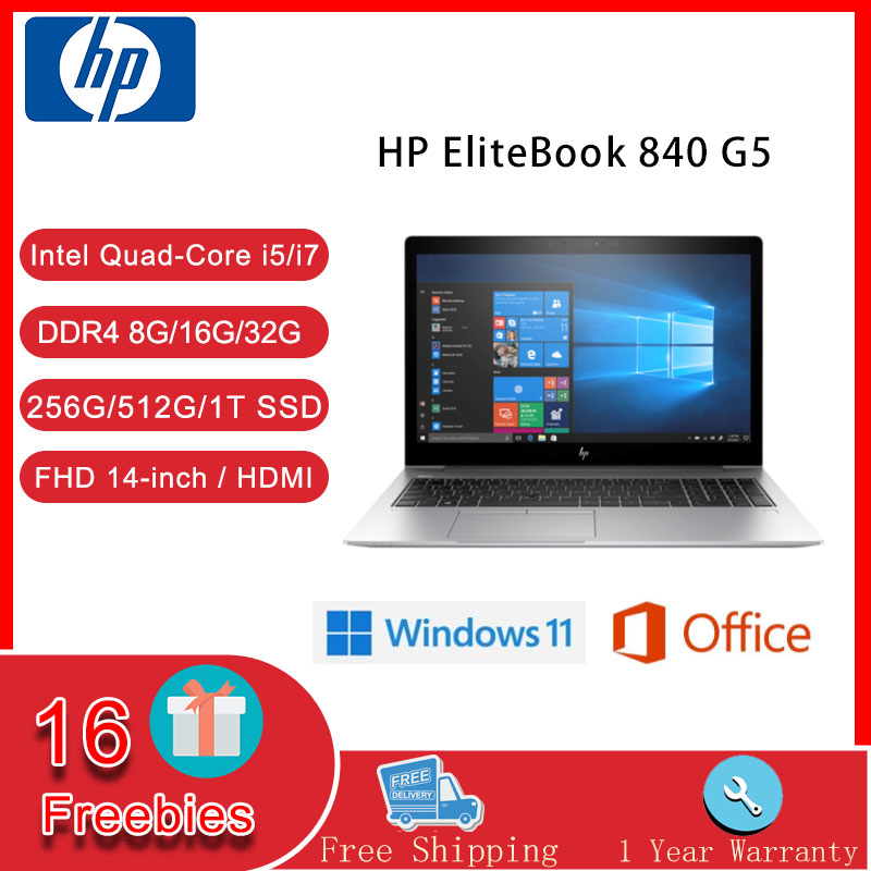 หน้าจอแล็ปท็อป HP Elitebook 840 G5 Intel Quad-Core i5 i7 8G 12G 16G 32G RAM 256G 512G 1T SSD 14 ...