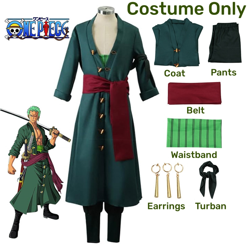 Roronoa Zoro 2nd Cosplay Costume Outfits One Piece Kimono Robe ...
