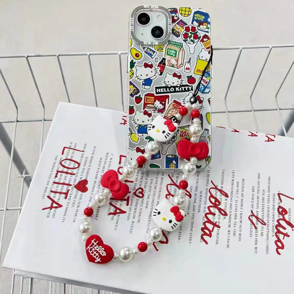 ใหม่ พวงกุญแจ จี้ลูกปัดอะคริลิค รูปการ์ตูนแมว KT y2k สีแดง สไตล์ญี่ปุ่น สําหรับห้อยโทรศัพท์ ...