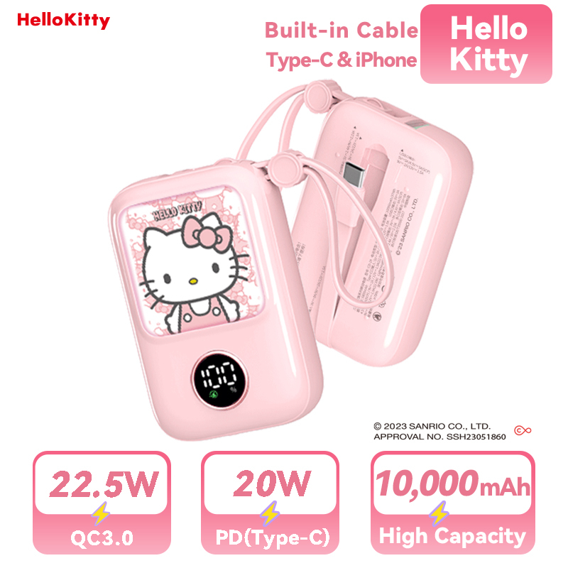 Sanrio Hello Kitty พาวเวอร์แบงชาร์จเร็ว 10000mAh CD-18 Power Bank 20W ...