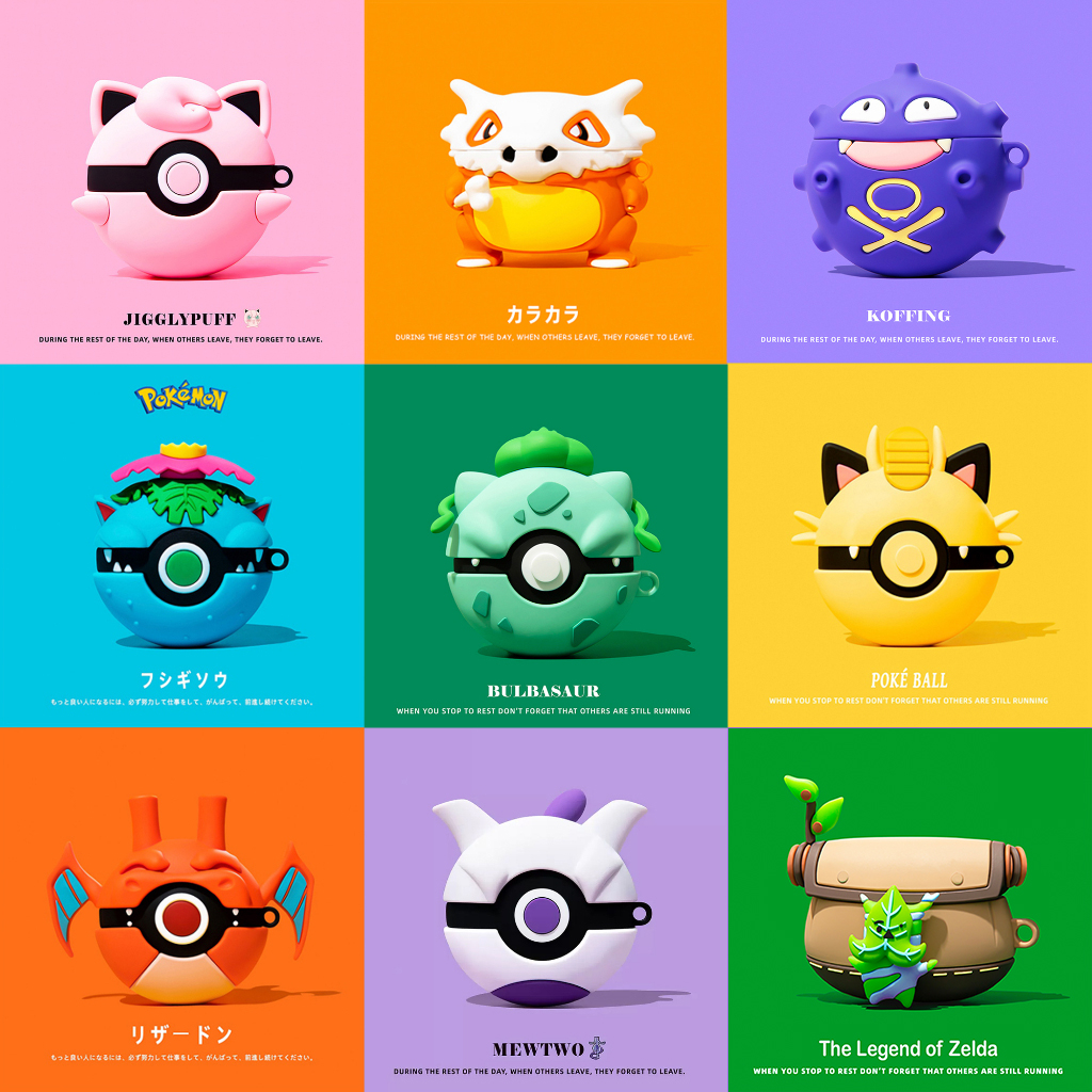 9 Pokémon Genie Ball กรณีหูฟังสำหรับ AirPods 4 กรณี Bulbasaur กรณีใหม่ ...