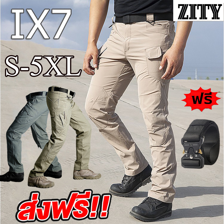 ZITY IX7 กางเกงคาร์โก้ยุทธวิธีผู้ชาย ผ้าทนต่อการขัดถูกันน้ำ กางเกงยุทธวิธี ผ้าริปสตอปกันน้ำ（S ...