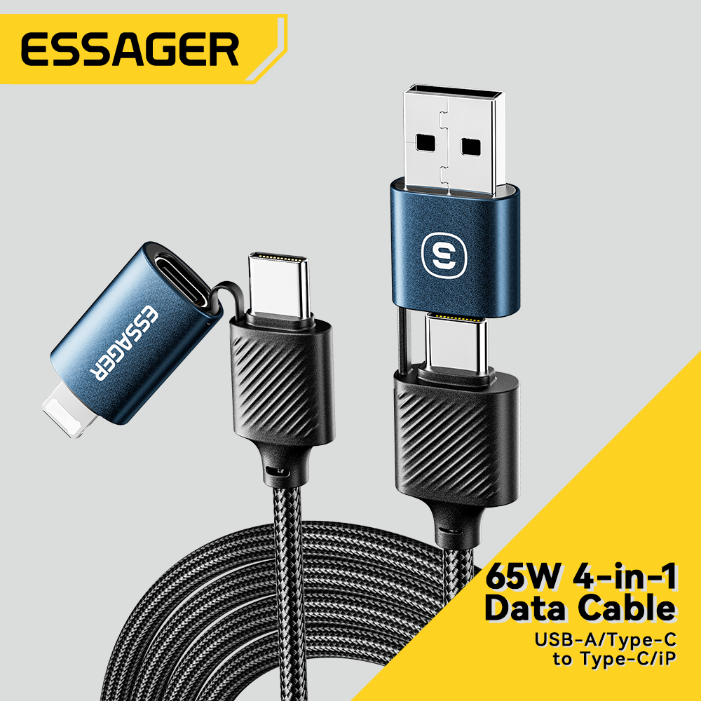 Essager 4 in 1 สายชาร์จ Usb Type C Ios 65W Fsat สําหรับ Ip Samung Phone ...