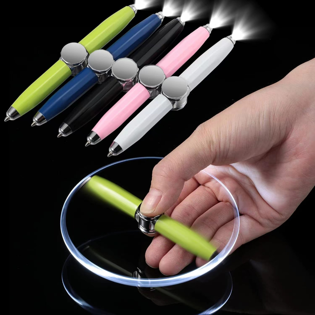 Creative Fidget Spinner ปากกามัลติฟังก์ชั่นส่องสว่างหมุนปากกา Writable ...