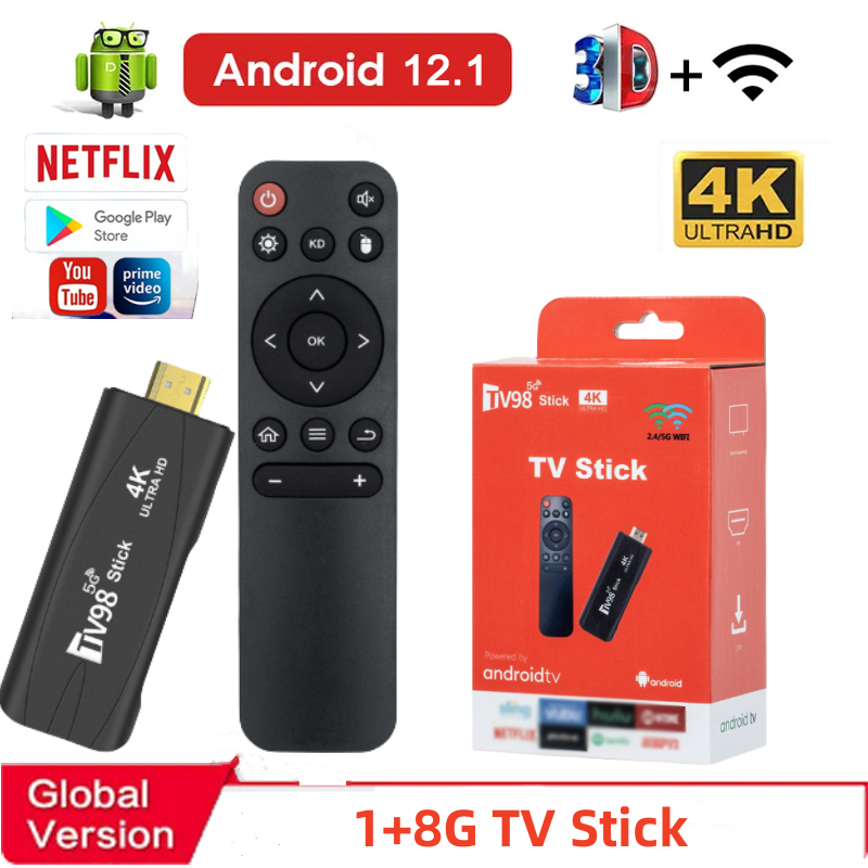 M98 TV Stick 4K TV Media Streaming พร้อม Google Assistant Android 11Smart TV Sticks สําหรับ ...