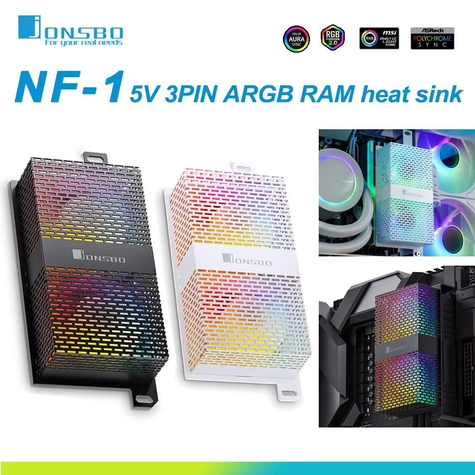 Jonsbo NF-1 หน่วยความจําคูลเลอร์ 5V/3PIN ARGB พัดลมคู่ 5020 DDR4 เสื้อ ...