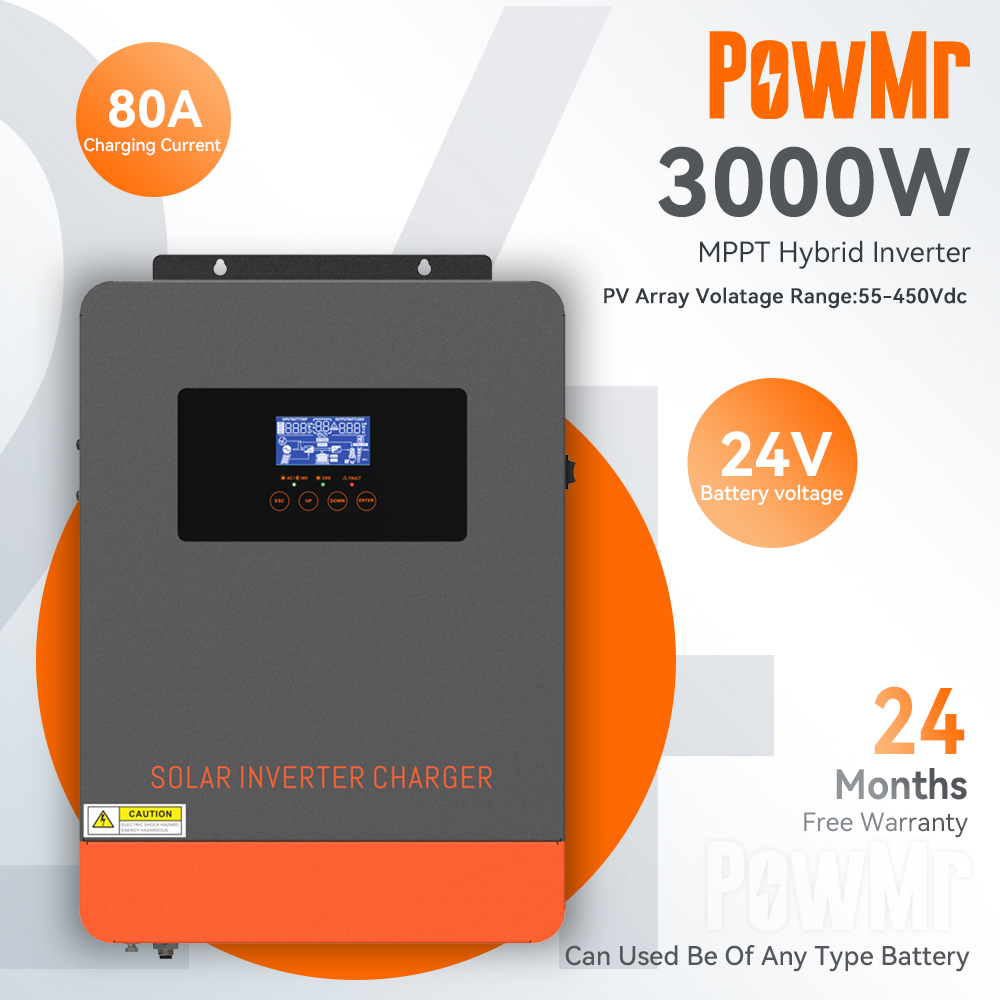 Powmr อินเวอร์เตอร์พลังงานแสงอาทิตย์ 3KW 230Vac PV 55Voc 80A MPPT 50 ...