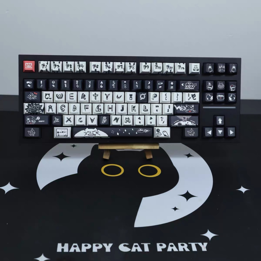 148 คีย์ อวกาศ Meow Keycap Cherry/MDA PBT ระเหิดความร้อนห้าด้าน keycaps ...