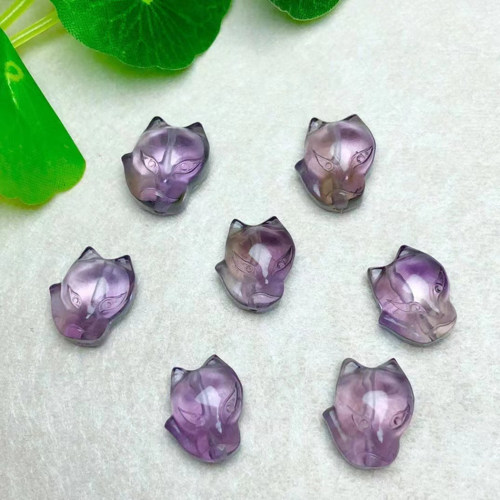 Natural Amethyst Fox ประมาณ 13 มม.เครื่องประดับน่ารัก diy Lucky ...