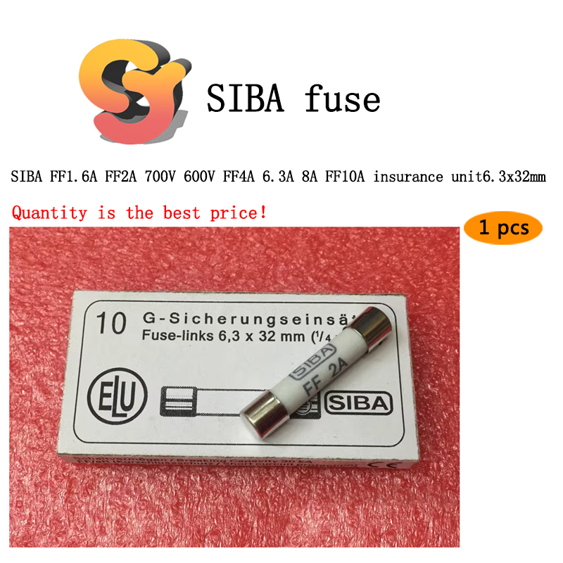 [สต๊อกพร้อม] ฟิวส์ SIBA FF1.6A FF2A 700V 600V 6.3x32mm FF4A 6.3A 8A ...