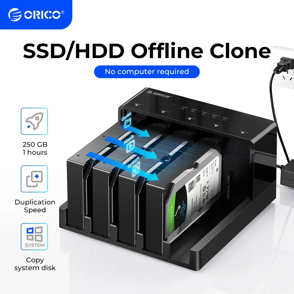 Orico Clone Docking Station ฮาร์ดไดรฟ์ 5 ถาด SATA ไปยัง USB 3.0 HDD ...