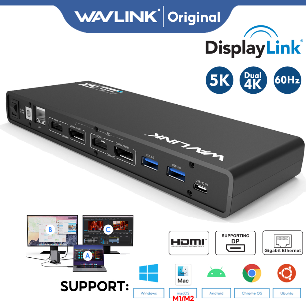 Wavlink ฮับ USB 5K dual 4K HDMI สําหรับแล็ปท็อป | Shopee Thailand