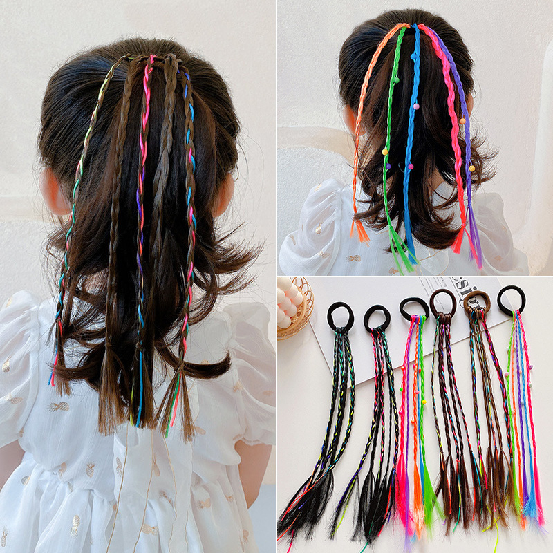 Y2k Dreadlock วิกผมหญิงสาวไล่โทนสีถักผมหางม้า Tie-Dye วิกผม Braids ต่อ ...