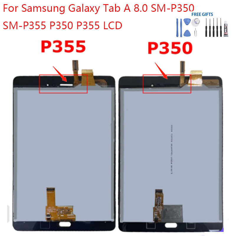อะไหล่หน้าจอสัมผัส LCD แบบเปลี่ยน สําหรับ Samsung Galaxy Tab A 8.0 SM ...