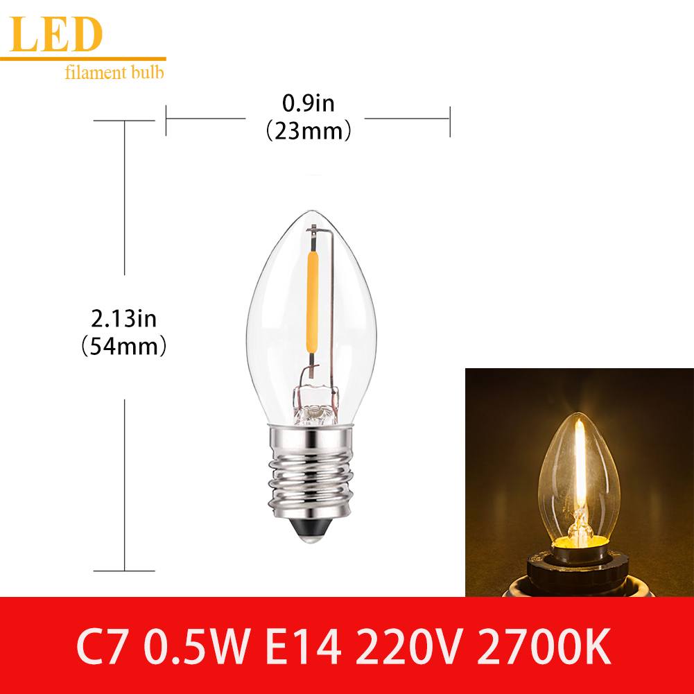 หลอดไฟ Edison LED E12 E14 E27 1W 2W 3W 4W 6W 8W C7 C35 T20 T16 A19 G40 G80 T28 ST64 หรี่แสงได้ ...