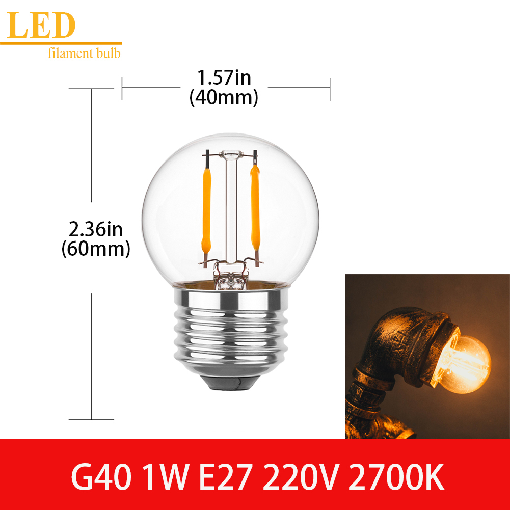 หลอดไฟ Edison LED E12 E14 E27 1W 2W 3W 4W 6W 8W C7 C35 T20 T16 A19 G40 G80 T28 ST64 หรี่แสงได้ ...