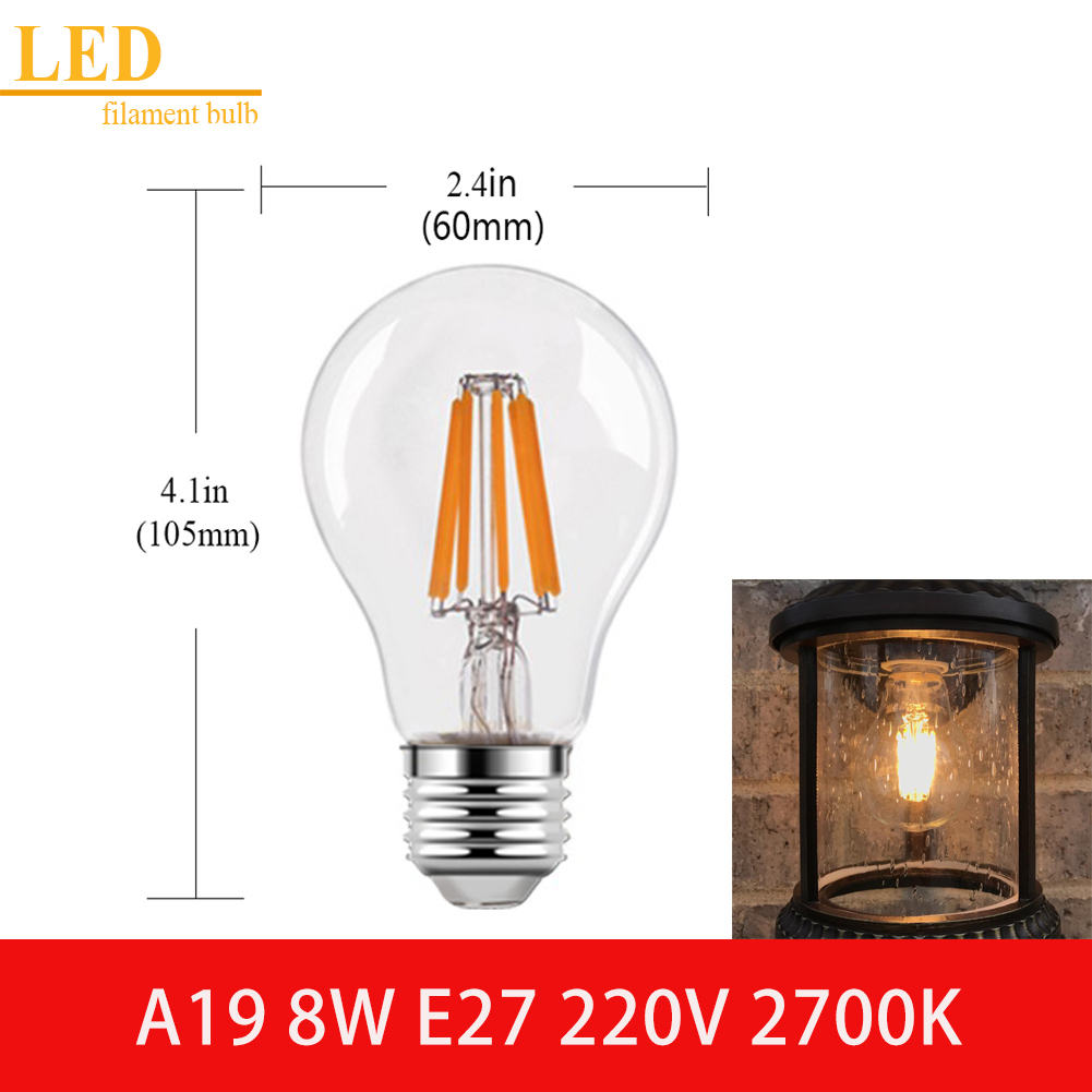 หลอดไฟ Edison LED E12 E14 E27 1W 2W 3W 4W 6W 8W C7 C35 T20 T16 A19 G40 G80 T28 ST64 หรี่แสงได้ ...
