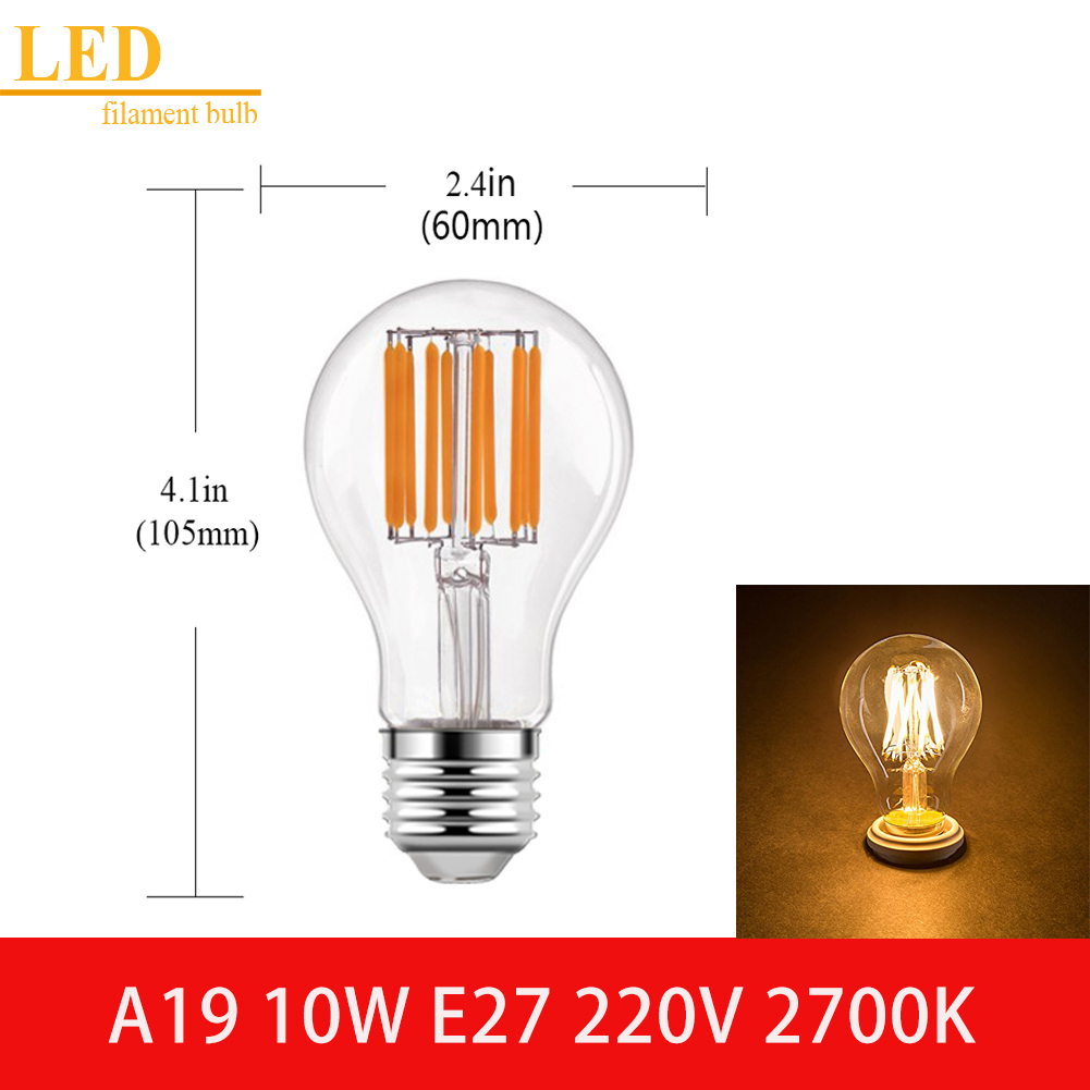 หลอดไฟ Edison LED E12 E14 E27 1W 2W 3W 4W 6W 8W C7 C35 T20 T16 A19 G40 G80 T28 ST64 หรี่แสงได้ ...
