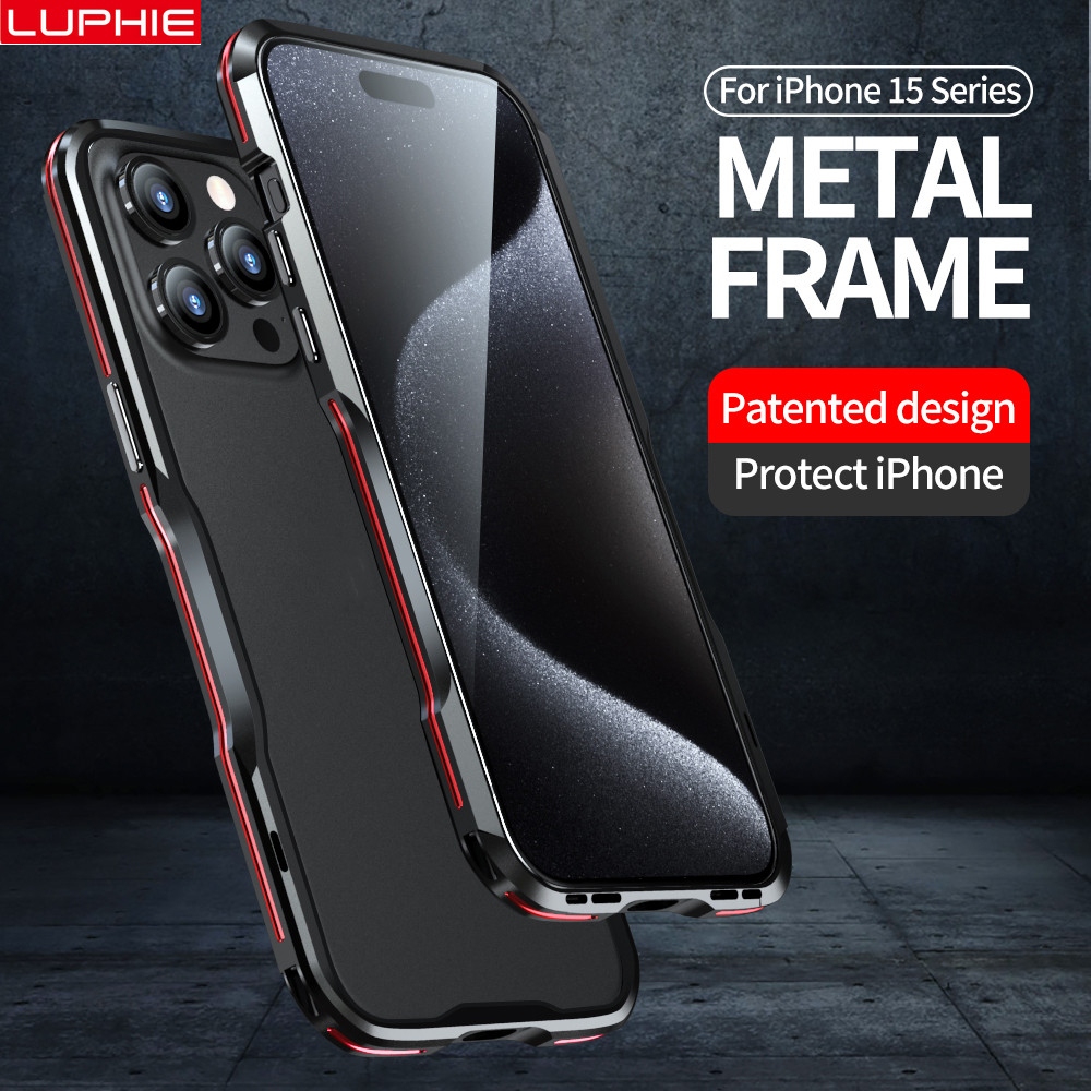 LUPHIE เคส iPhone 15 Pro Plus Max รุ่น Metal Bumper Double Color ...