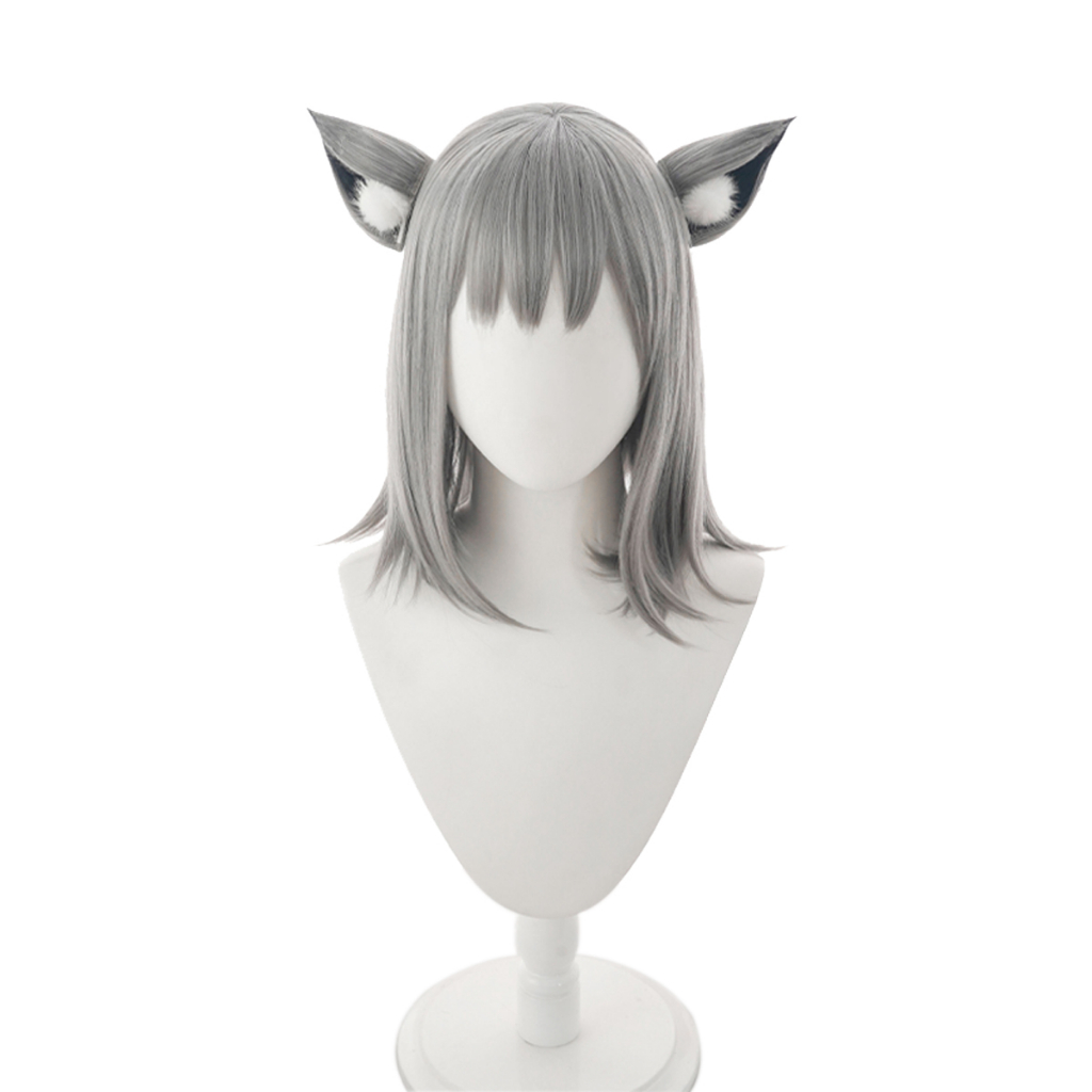 【AniHut】Sunaokami Shiroko Cosplay Wig with Ears Blue Archive Gray ...