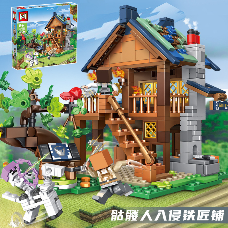 บล็อกตัวต่อ รูปหัวกะโหลก Minecraft Invasion Frost Beast ของเล่นเสริมการ ...