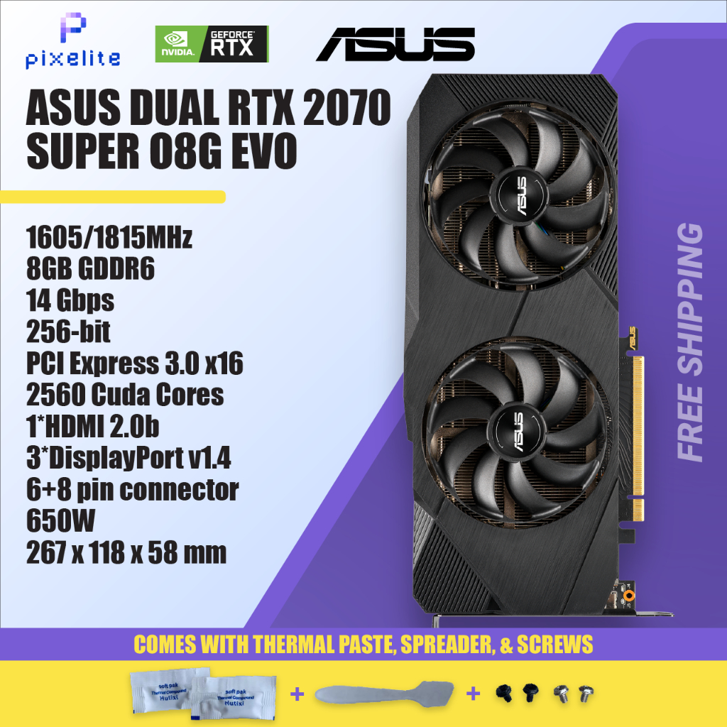 Msi RTX 2060 super 2060s Gddr6 กราฟิกการ์ดกราฟิกการ์ด GPU RTX2060super nvidia USED 2070 2080 ...