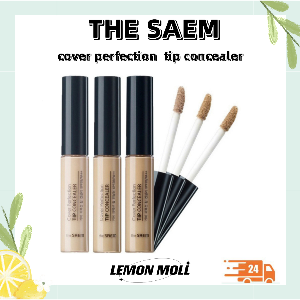 (แท้/พร้อมส่ง) คอนซีลเลอร์ The Saem Cover Perfection Tip Concealer SPF28 PA++ 6.5g | Shopee Thailand