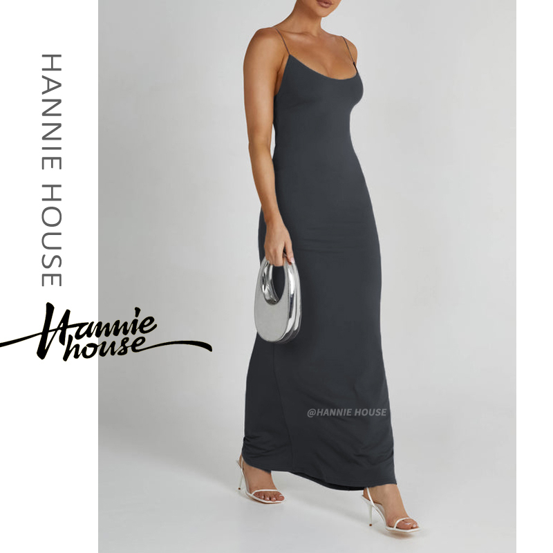 Hannie- ชุดเดรส เปิดหลัง สีพื้น ฤดูร้อน สําหรับผู้หญิง | Shopee Thailand